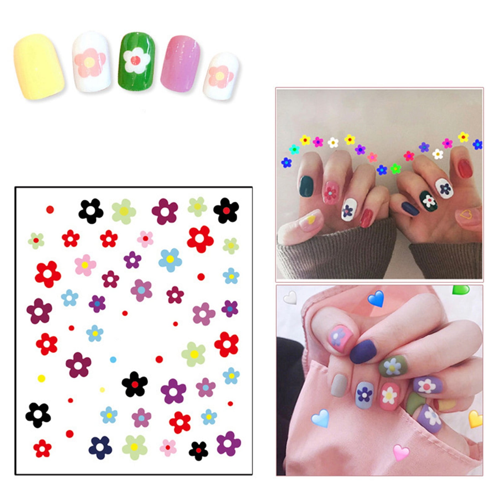 Ankoty Light Blue Small Flower Nail Stickers Big Savings! Pattern Nail ...