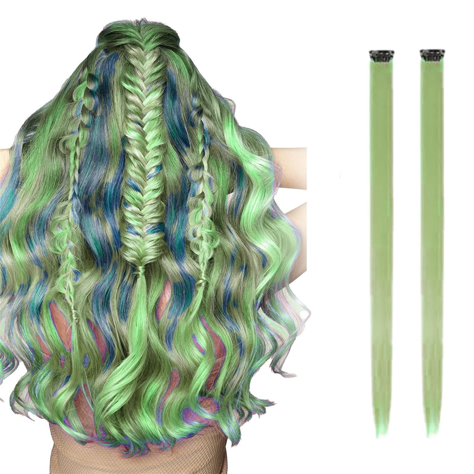 Ankoty Mint Green Wig Hot Sale! Color Card Wig Piece Long Straight Hair ...