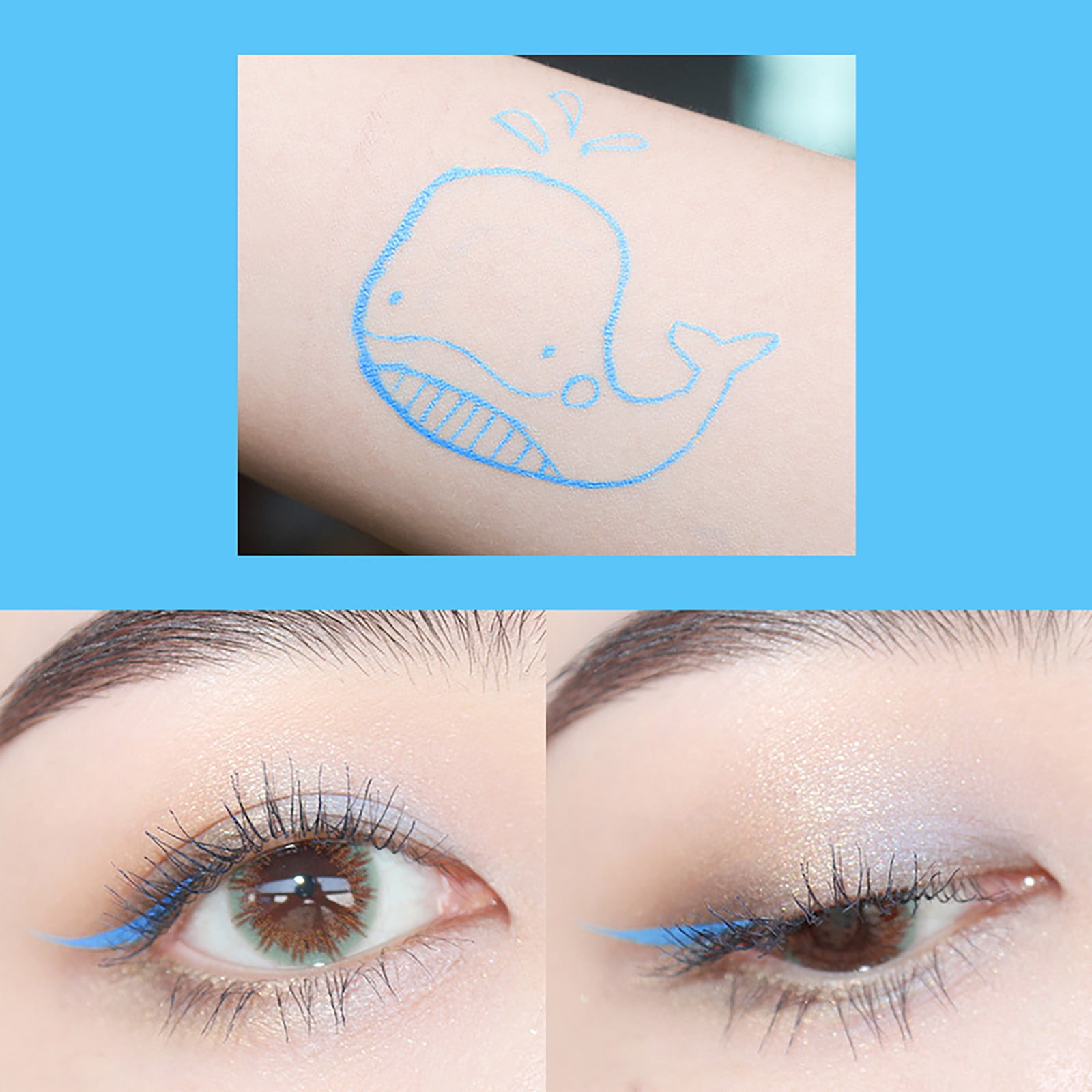 Ankoty Neon Blue Light Eyeliner Hot Sale! Color Eyeliner Liquid Pen ...