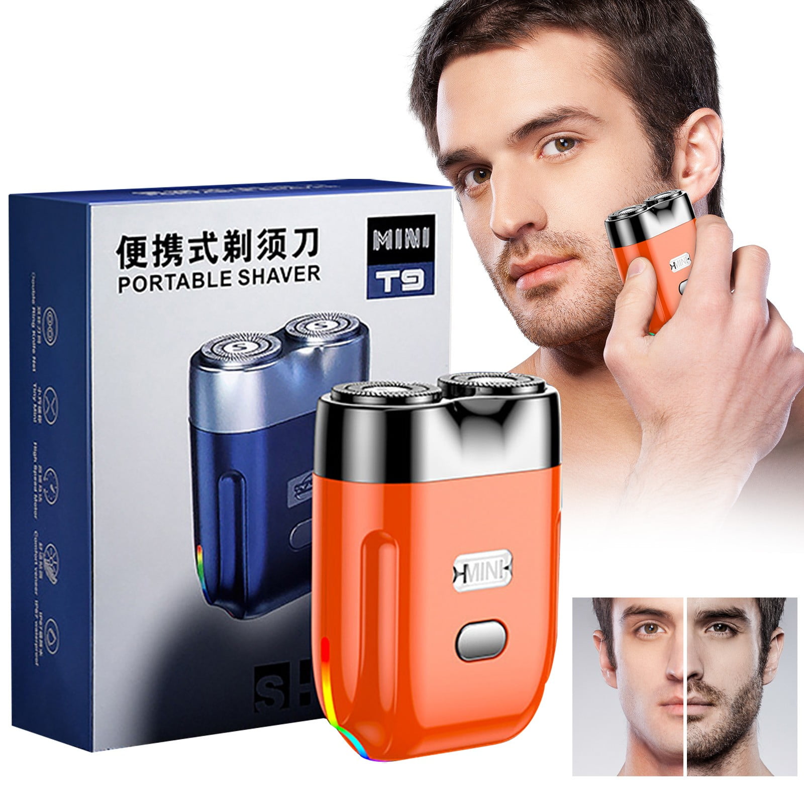 Ankoty Orange Shave Hot Sale! New Model Mini Head Shaver Mini Head Mini ...