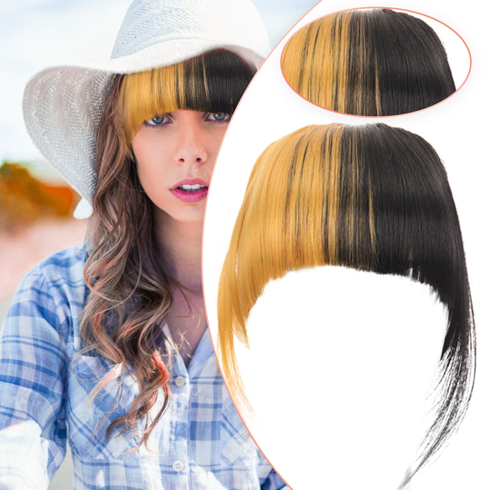 Clearance! Ankoty Wig Ladies Bangs Wig Front Fringe Head Clipped in the ...