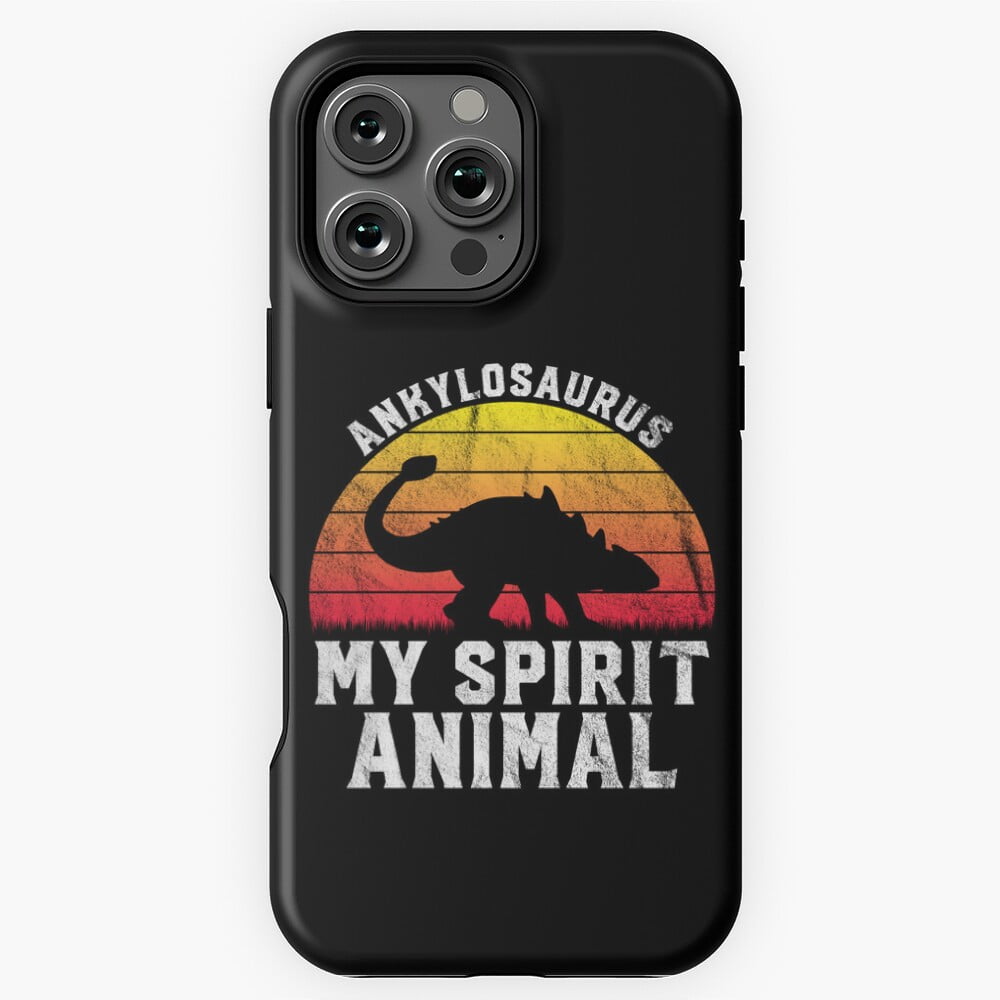 Ankylosaurus Spirit Animal Retro Art iPhone Case 11 12 13 14 15 16 17 ...