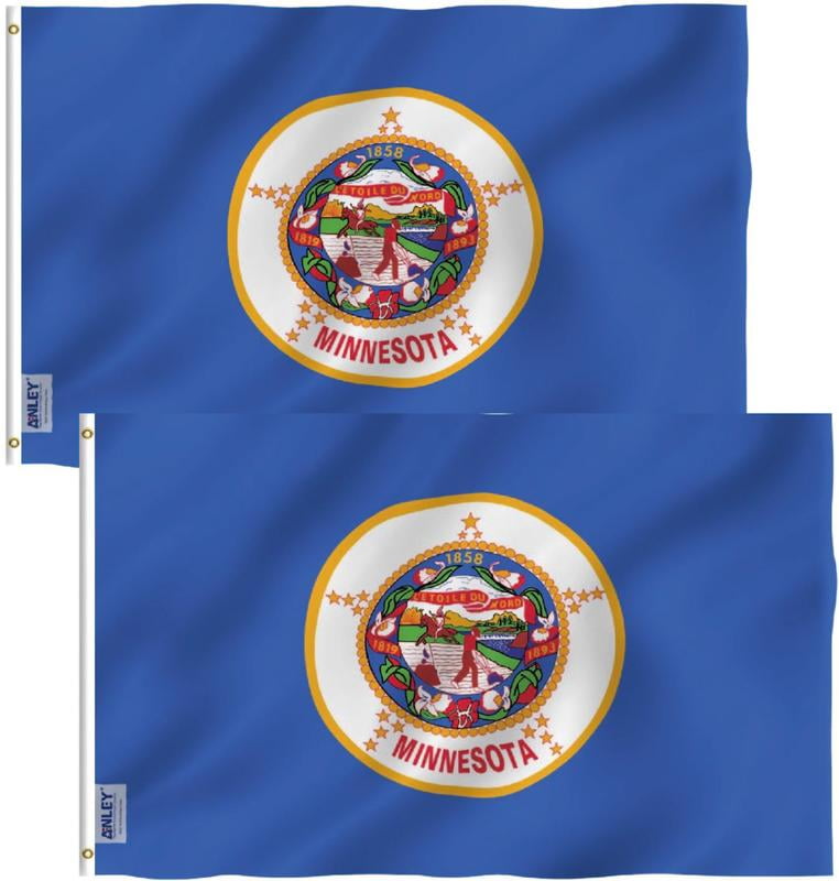 Anley 2 Pack Minnesota State Flag 3x5 Foot - Minnesota MN Flags ...