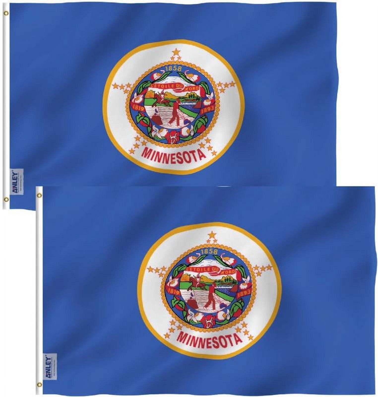 Anley 2 Pack Minnesota State Flag 3x5 - Vivid Color, Fade Proof, Double ...