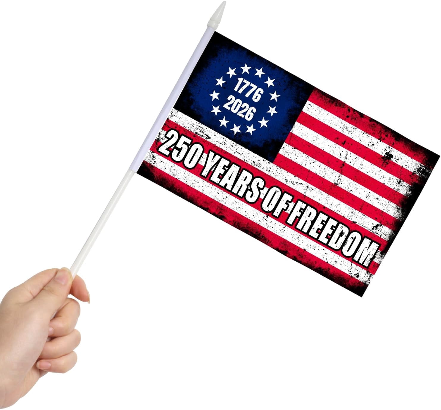 Anley 250th Anniversary American Mini Flag 12 Pack - Hand Held Small ...