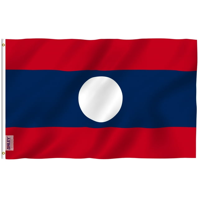 Anley 3 ft x 5 ft Laos Flag - Lao People's Democratic Republic Flags ...