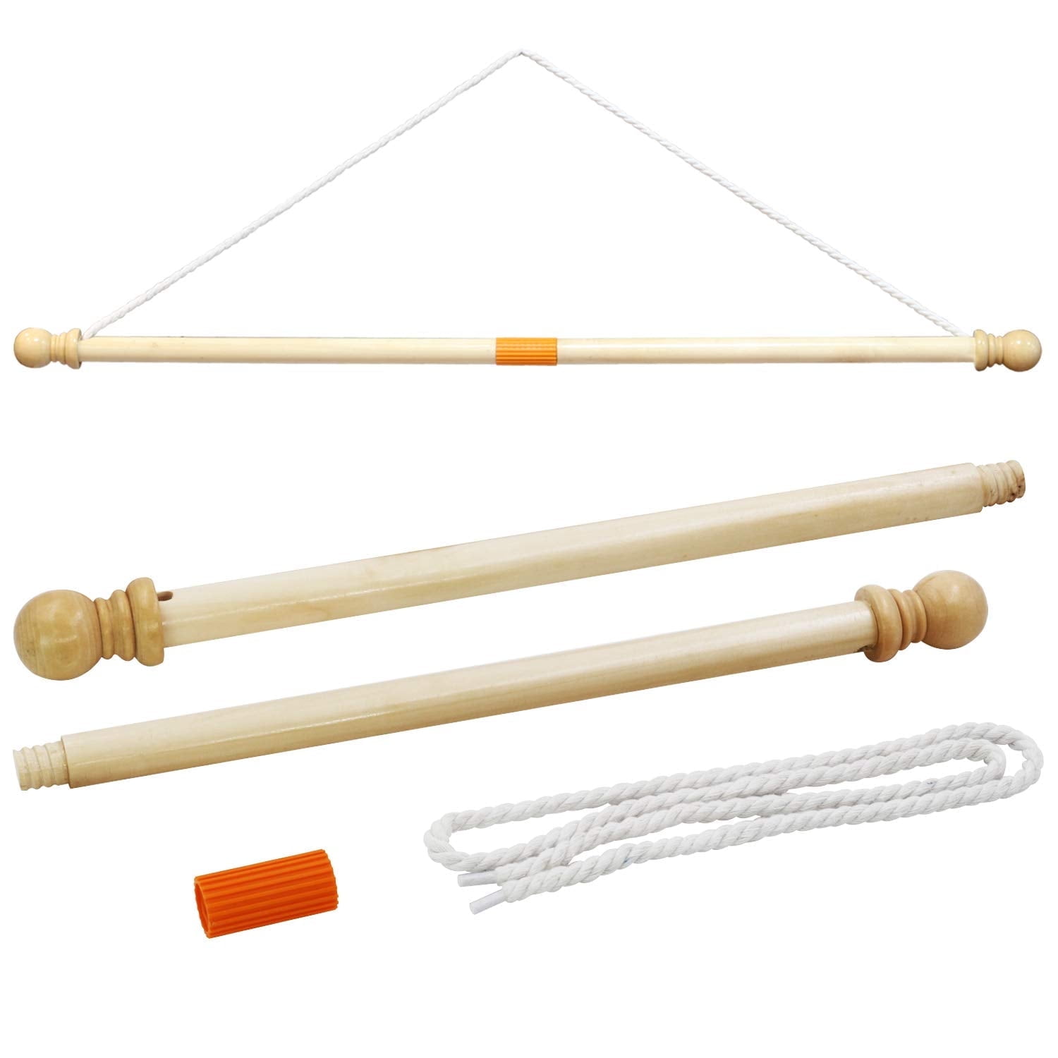 "Anley 35"" Wooden Banner Pole - Wall Sleeve Holder, Premium Horizontal ...
