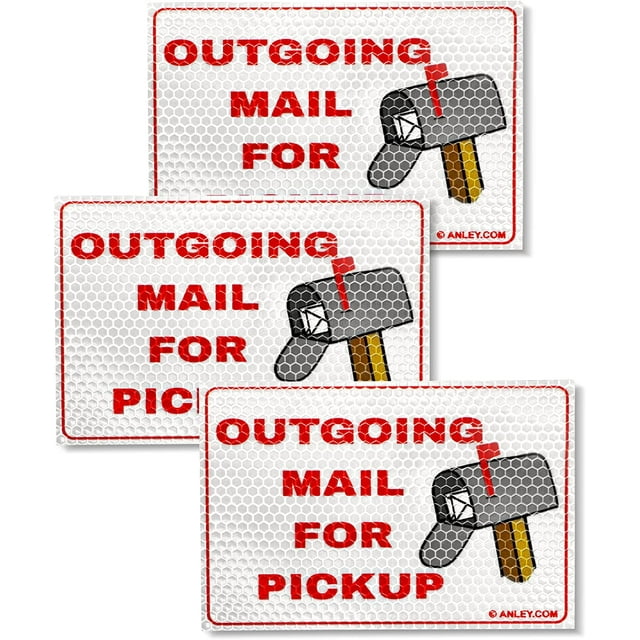 Anley Reflective Outgoing Mail for Pickup Magnet Sign 4x6 In - 3 Pack ...