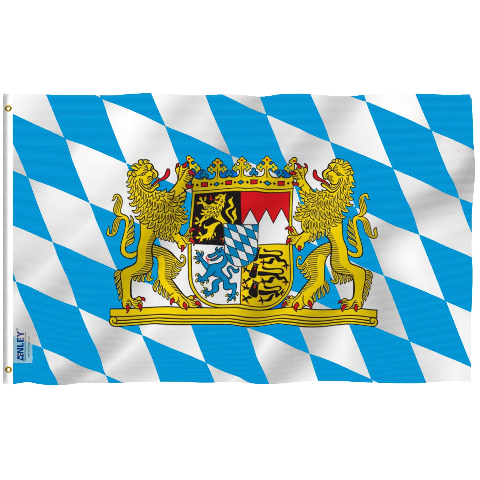 Anley 3x5 Foot Bavaria with Lions Flag - Bavarian Lion Crest Flags ...
