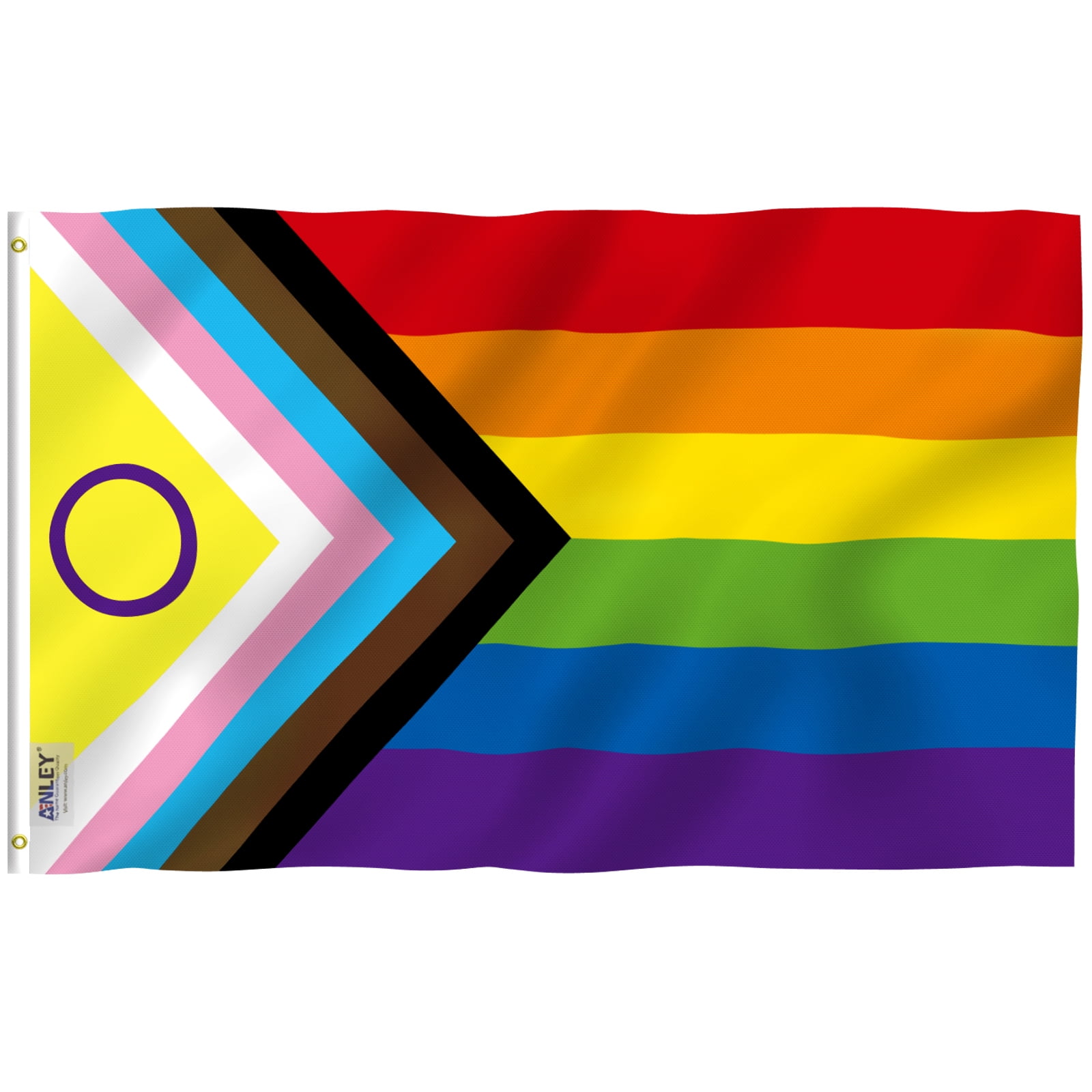 Anley 3x5 Foot New Intersex Inclusive Progress Pride Flag Rainbow