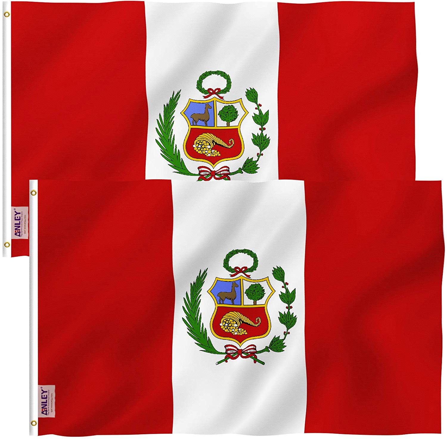 Anley 3x5 Foot Peru Flag - Peruvian National Flags Polyester (2 Pack ...