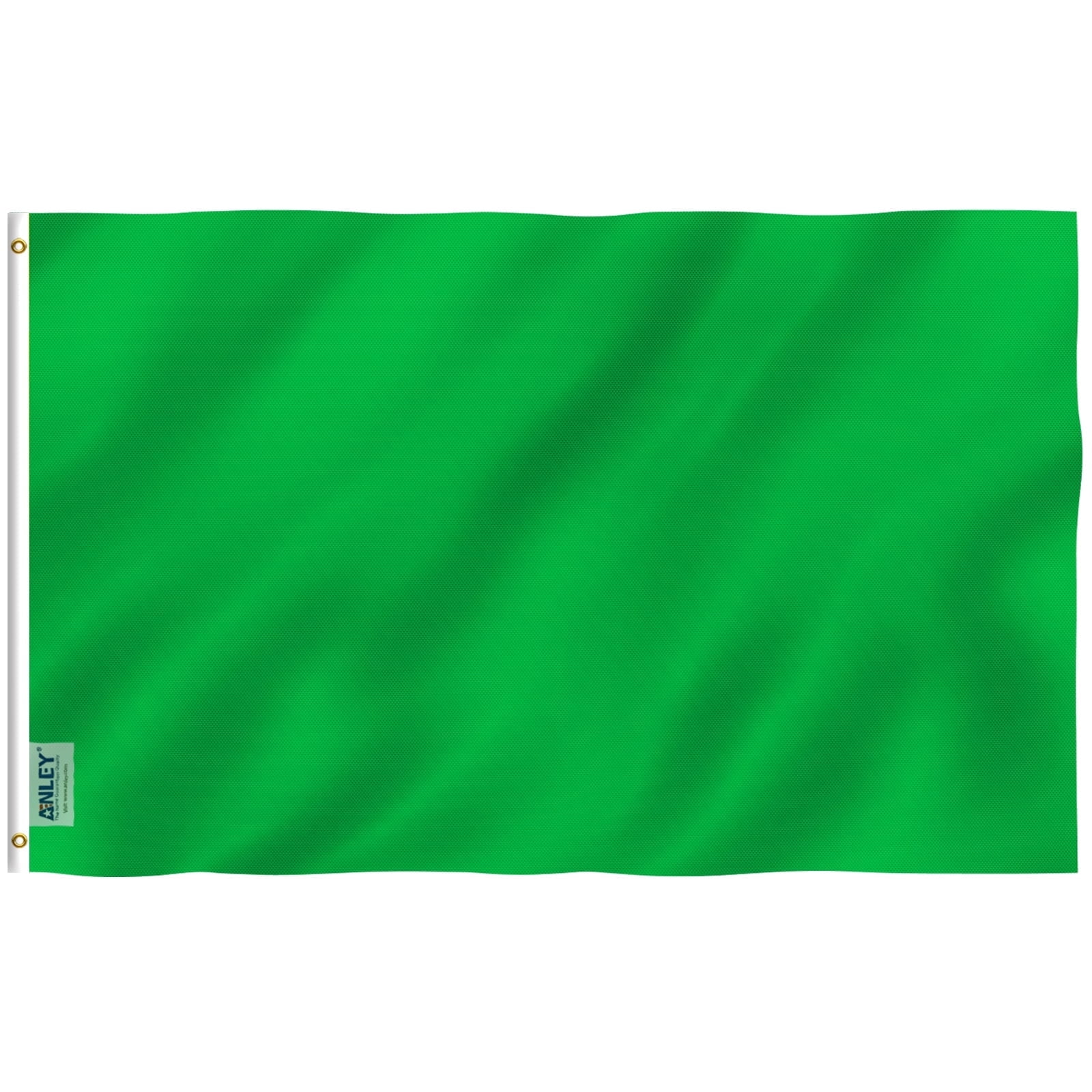 Anley 3x5 Ft Standard Size Solid Green Flag - Durable Polyester for ...