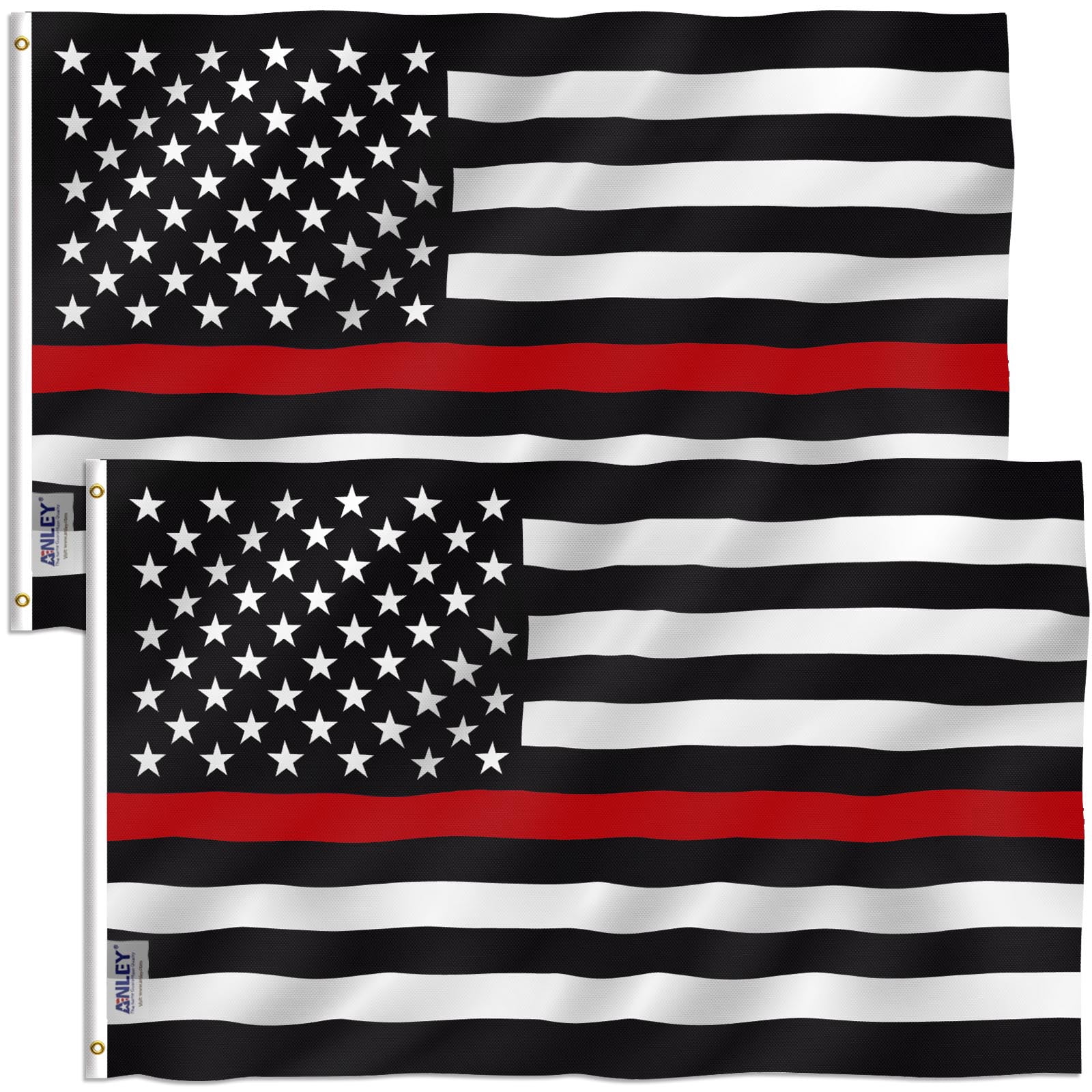 Anley 3x5 Foot Thin Red Line USA Polyester Flag - American Honoring ...