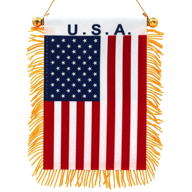 Anley USA Made 4 X 6 Inch Fringy Window Hanging Flag - American Hanging ...