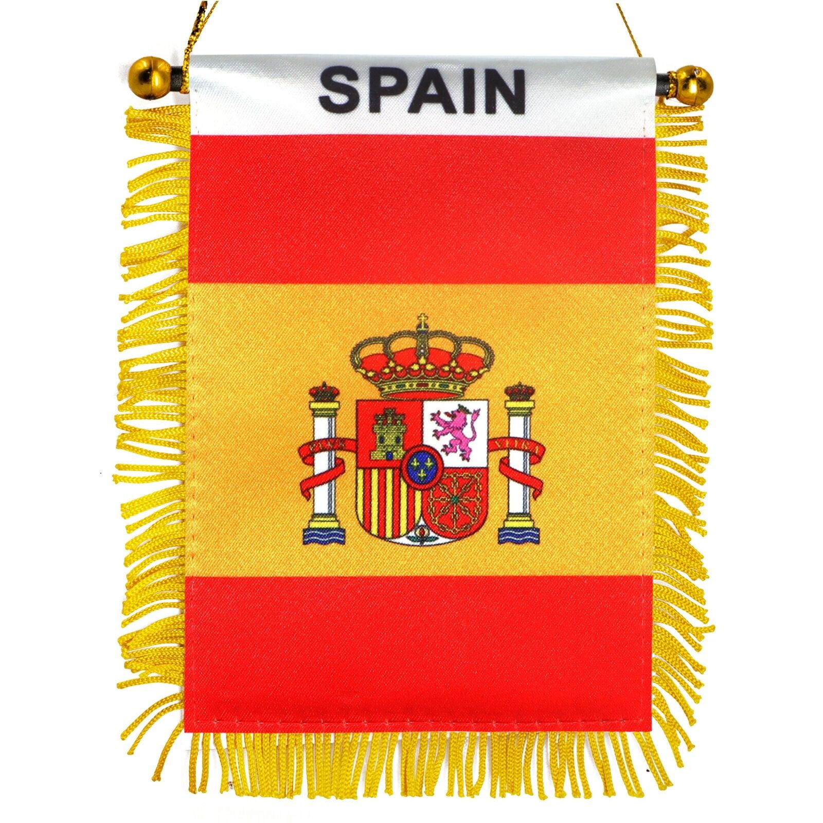 Anley 4 x 6 Inch Spain Fringy Window Hanging Flag - Fringed Spanish ...