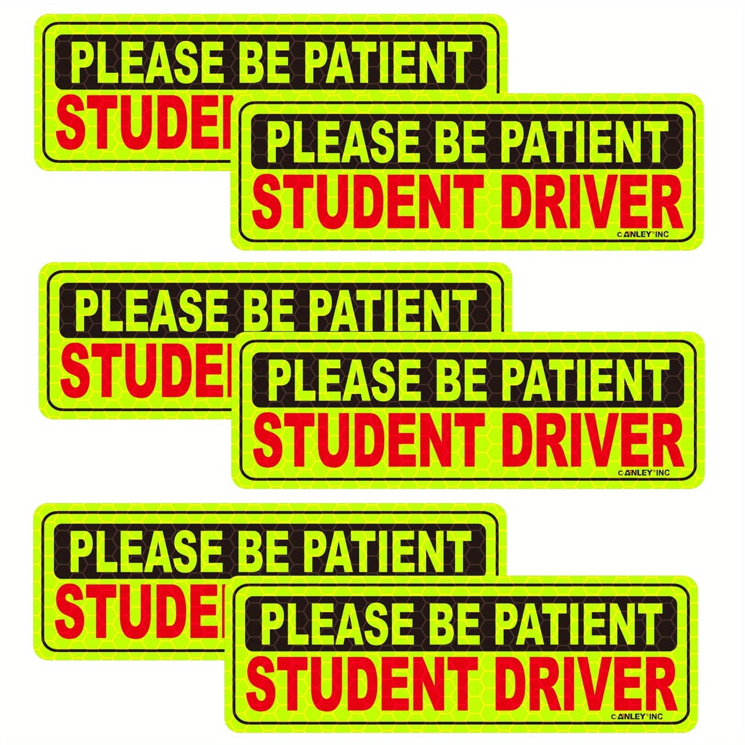 Anley 6 Pcs Reflective Student Driver Magnet Car Signs - Vehicle Safety ...