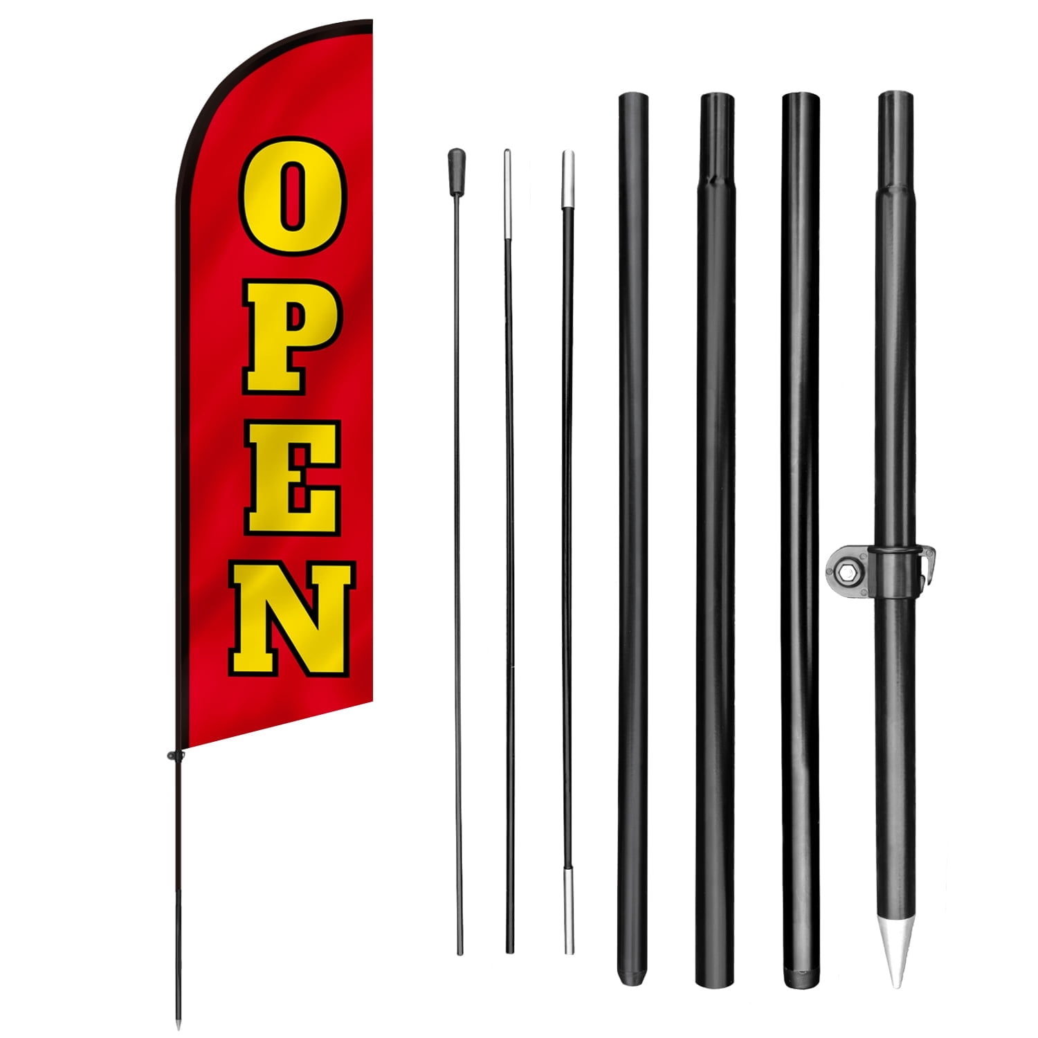 Anley 8 FT Open Feather Flag with Pole Kit - Perfect for Outdoor ...