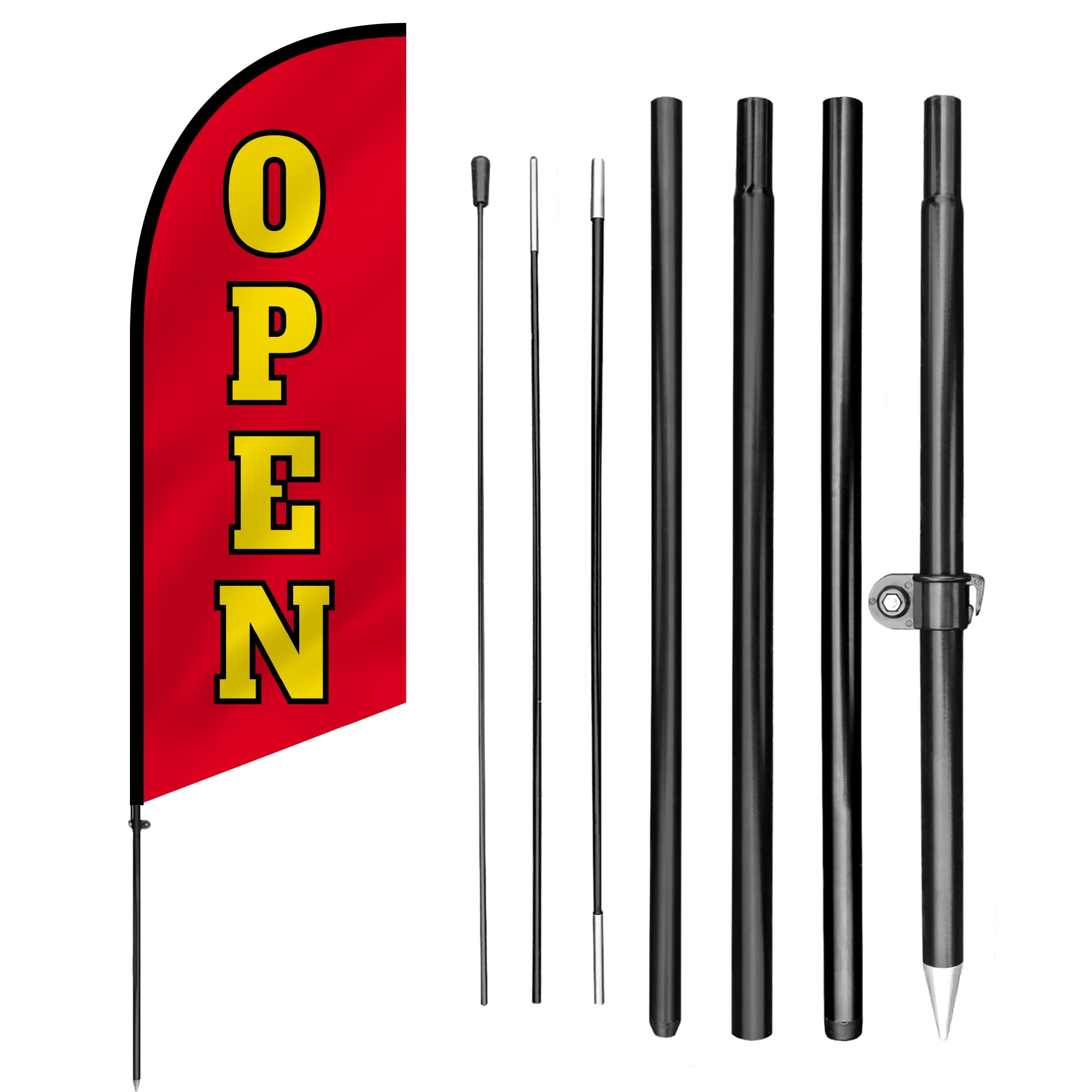 Anley 7.5 FT Open Feather Flag Banner Kit - Outdoor Swooper Advertising ...