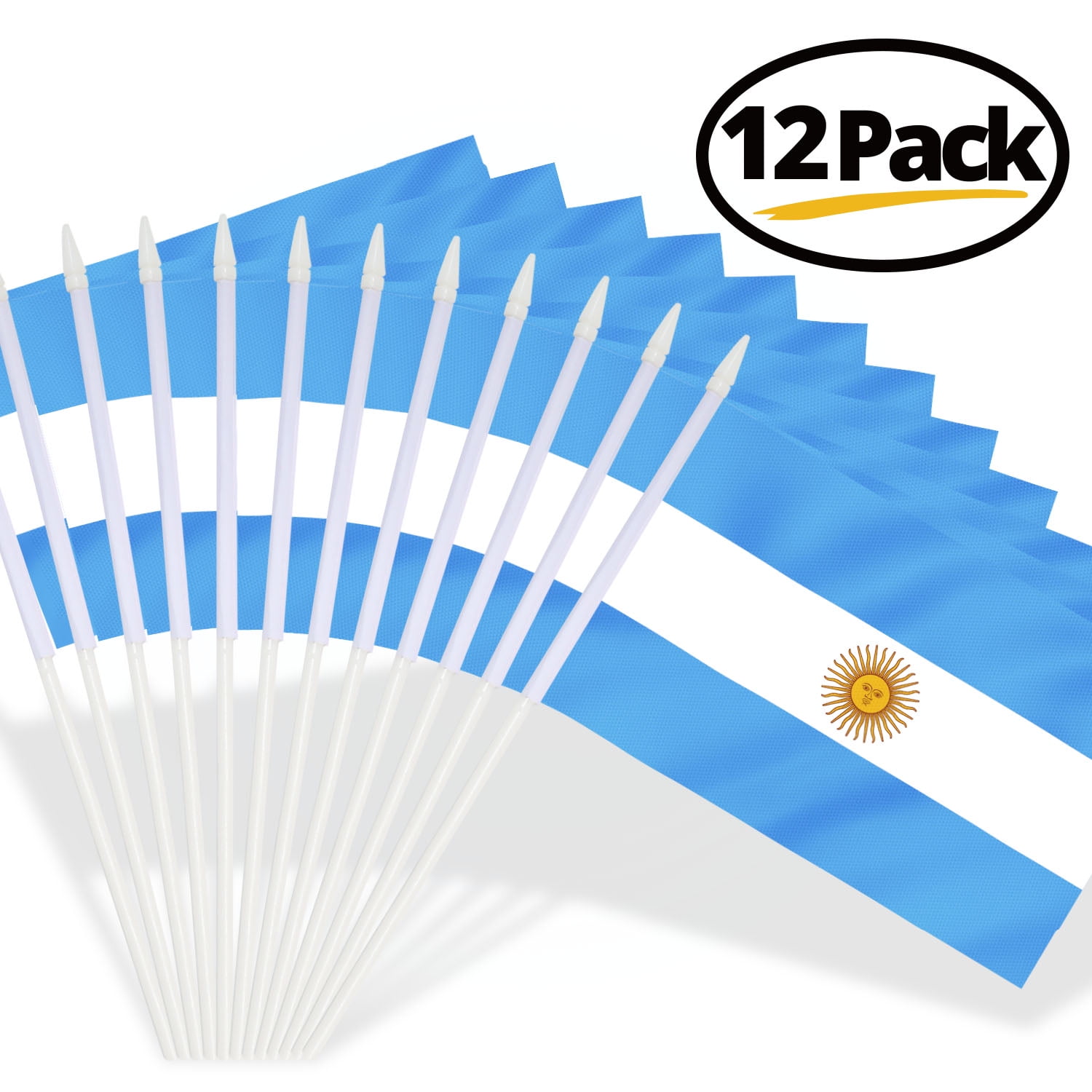 Anley Argentina Mini Flag 12 Pack - Hand Held Small Miniature Argentine ...