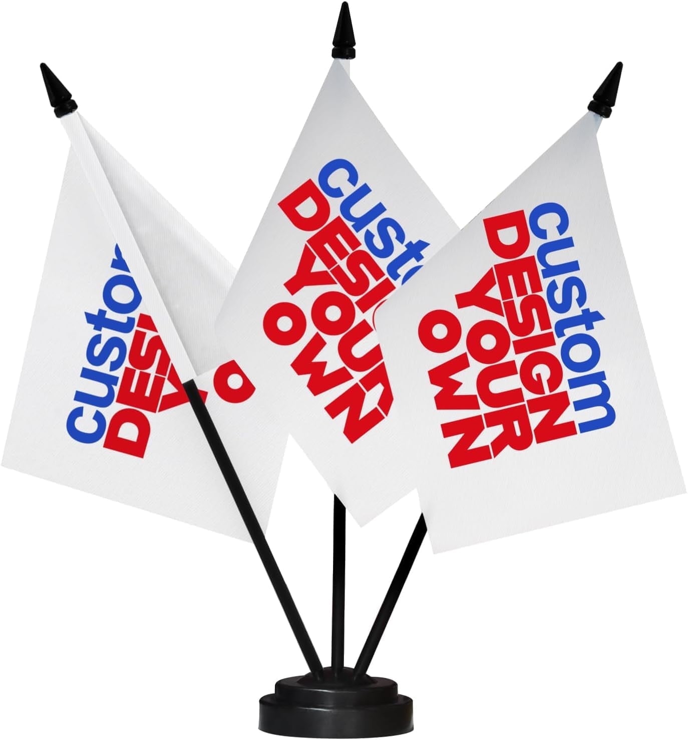 Anley Custom Desk Top Triple Flag Set - Personalized Desktop Flag with ...