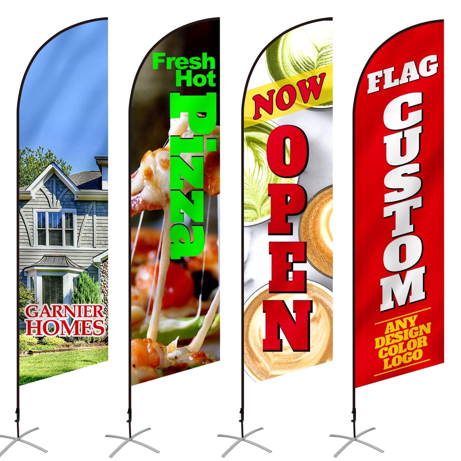 Anley Custom Feather Flag 2 X 6.5 Ft Single Sided - Print Your Own Logo ...