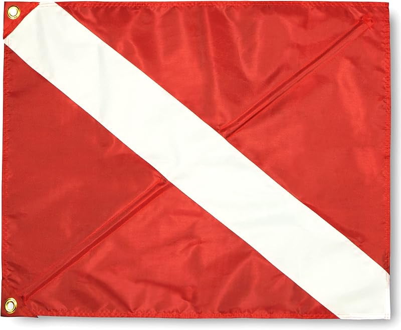 Anley Diver Down Warning Flag with Removable Stiffening Pole 20 x 24 ...