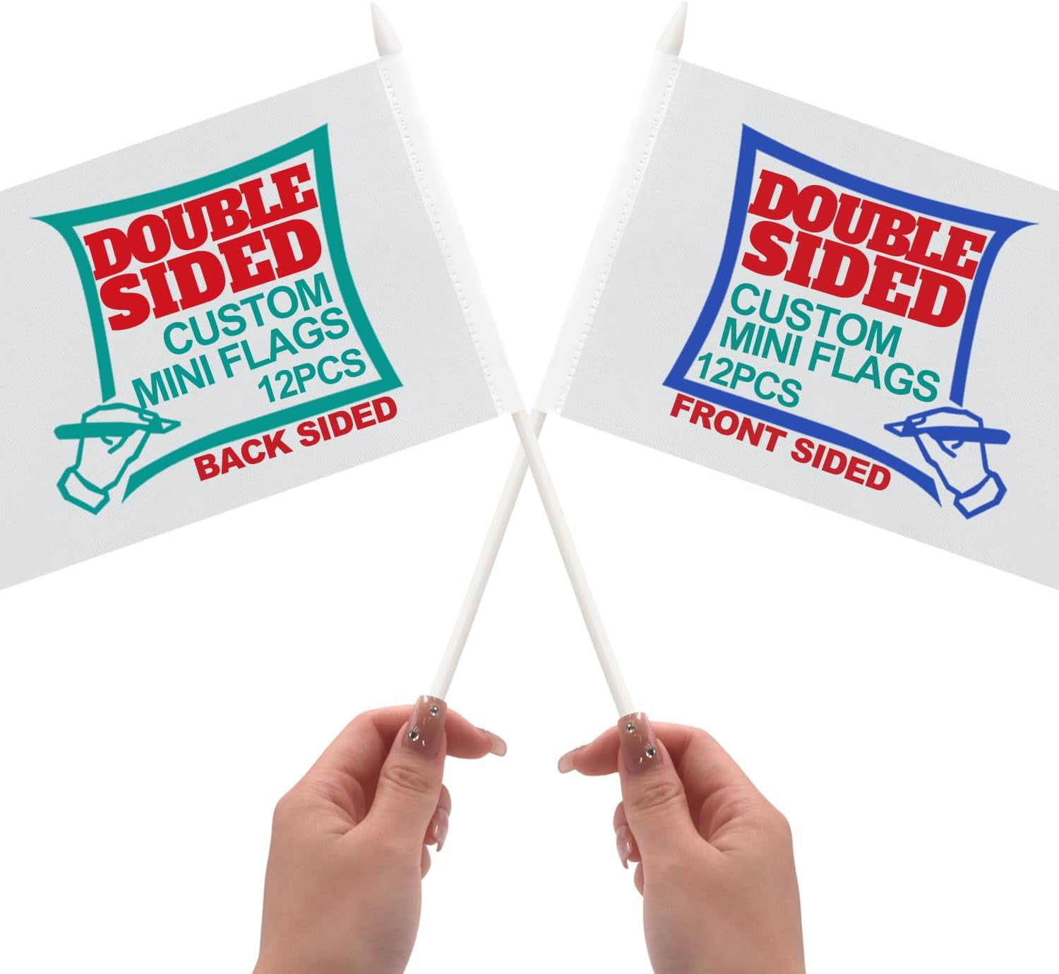 Anley Double Sided Custom Mini Stick Flag 4X6 IN - Printing Your Own ...