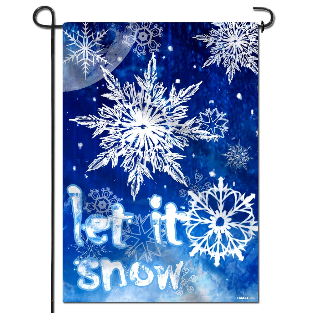 Anley Double Sided Winter Snowflake Yard Lawn Garden Flag, Let It Snow ...