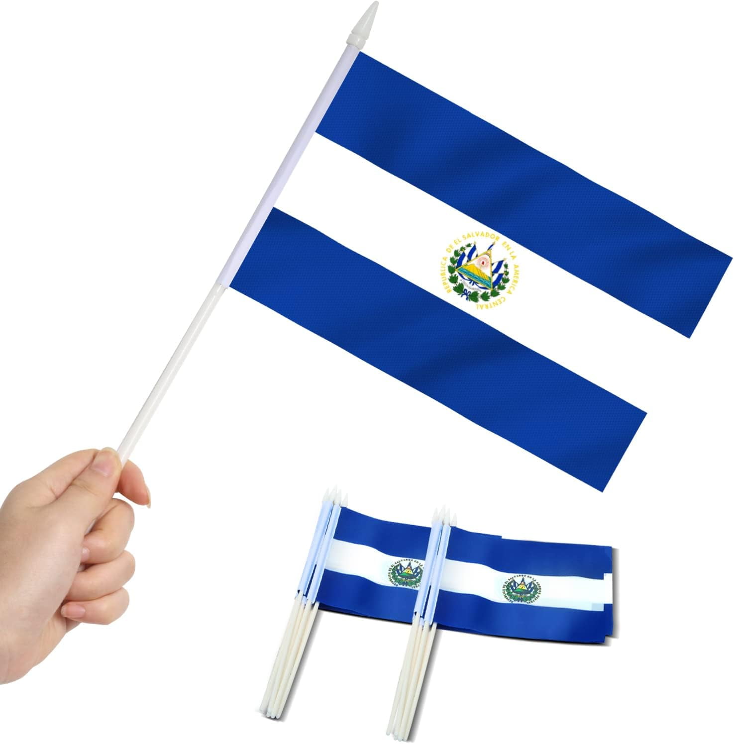 Anley El Salvador Mini Flag 12 Pack - Hand Held Small Miniature ...