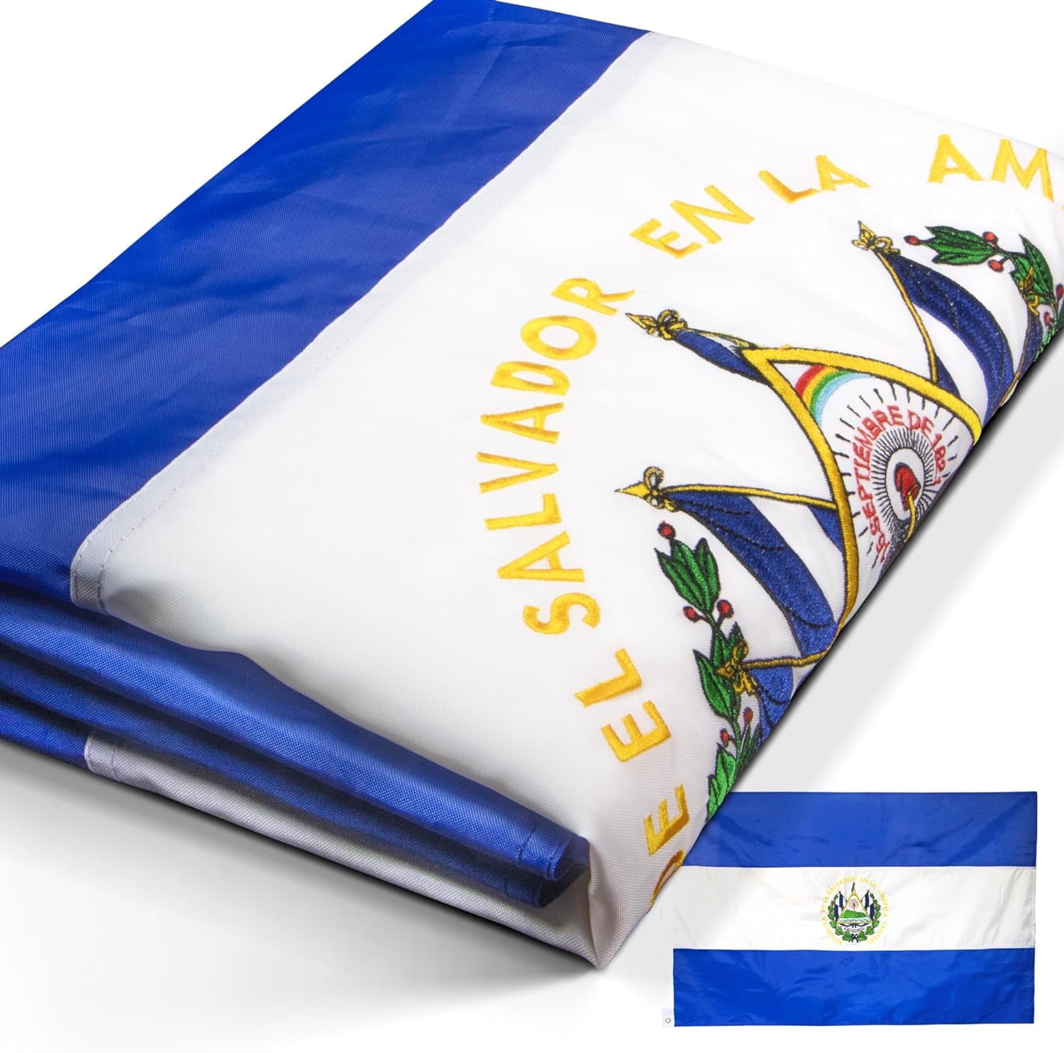 Anley EverStrong Series El Salvador Flag 3x5 Foot - Embroidered and ...