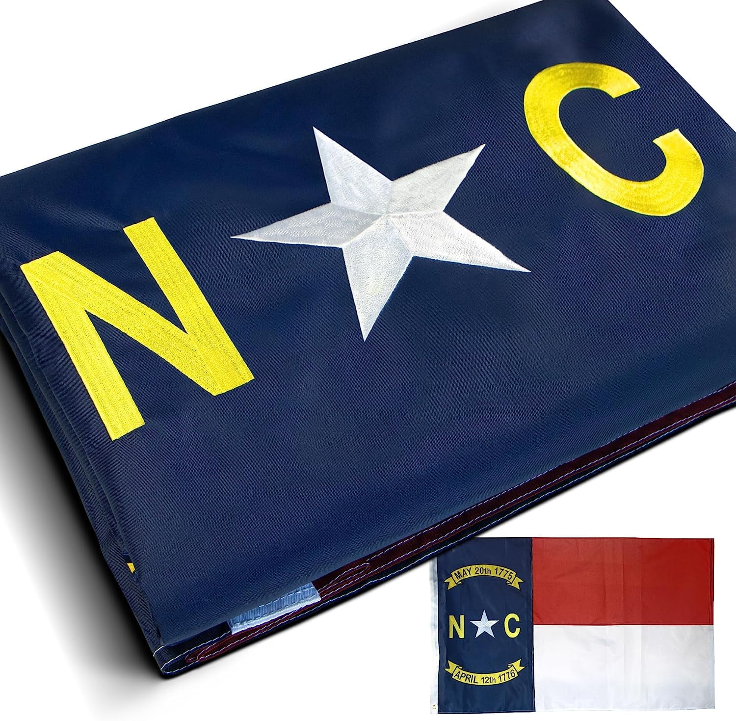 Anley EverStrong Series Embroidered North Carolina State Flag 3 X 5 Ft ...