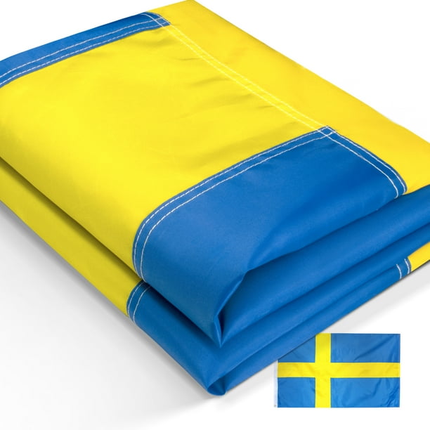 Anley EverStrong Series Sweden Flag 3x5 Ft - Nylon Embroidered Swedish ...