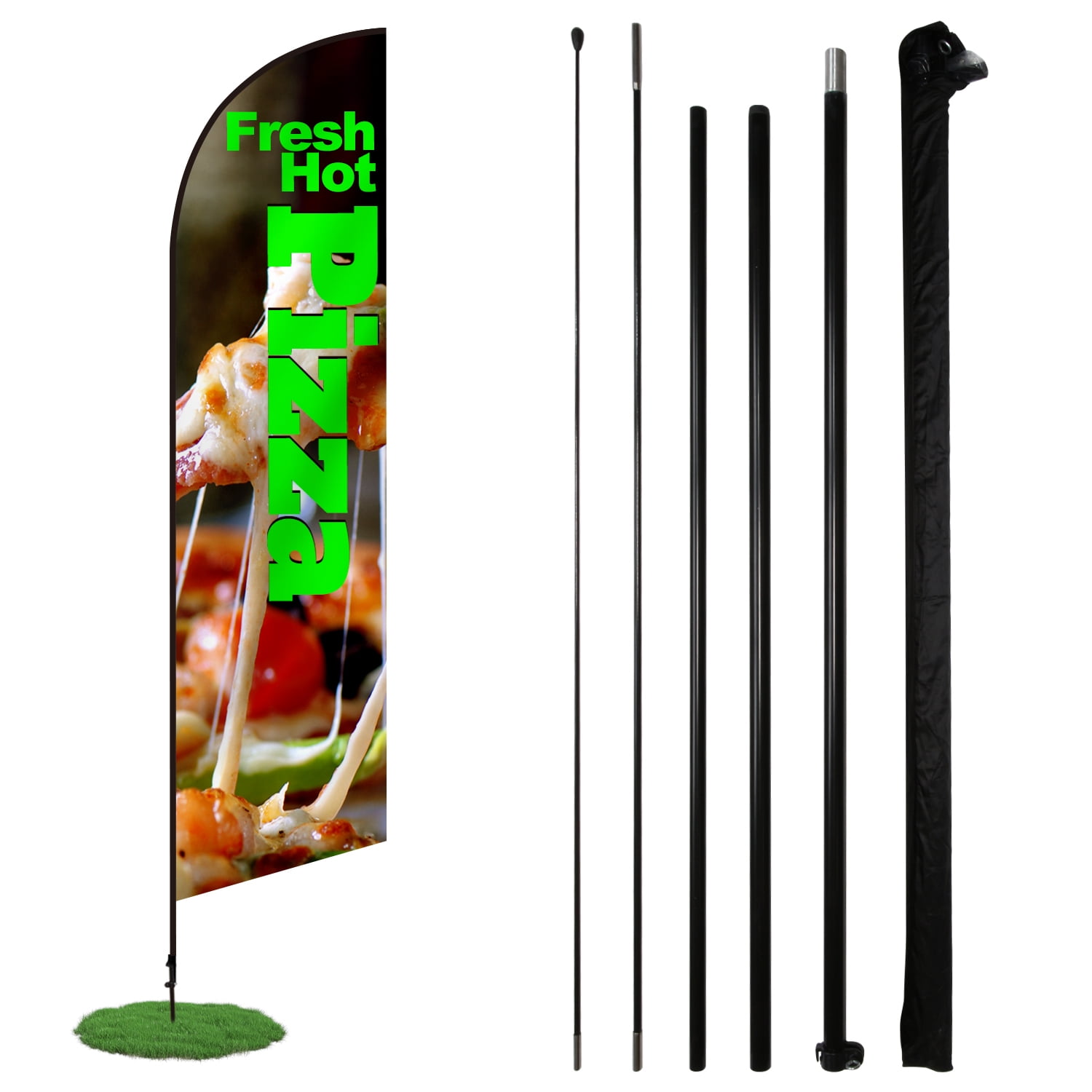 Anley Feather Flagpole Set - Assembled Flutter Banner Pole Set with ...