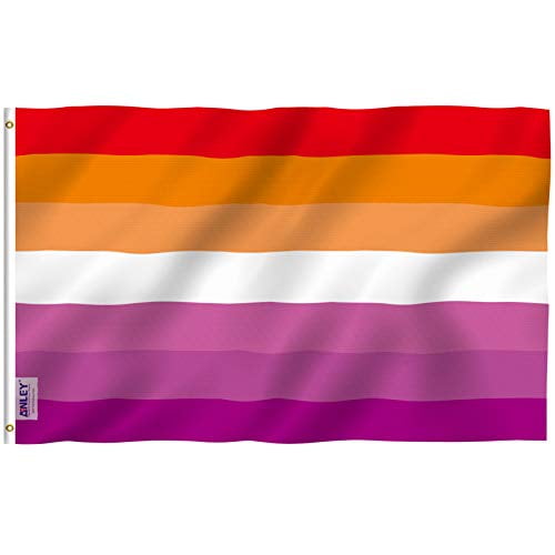 Anley Fly Breeze 3x5 Feet Sunset Lesbian Pride Flag - Vivid Color and Fade Proof - Canvas Header ...