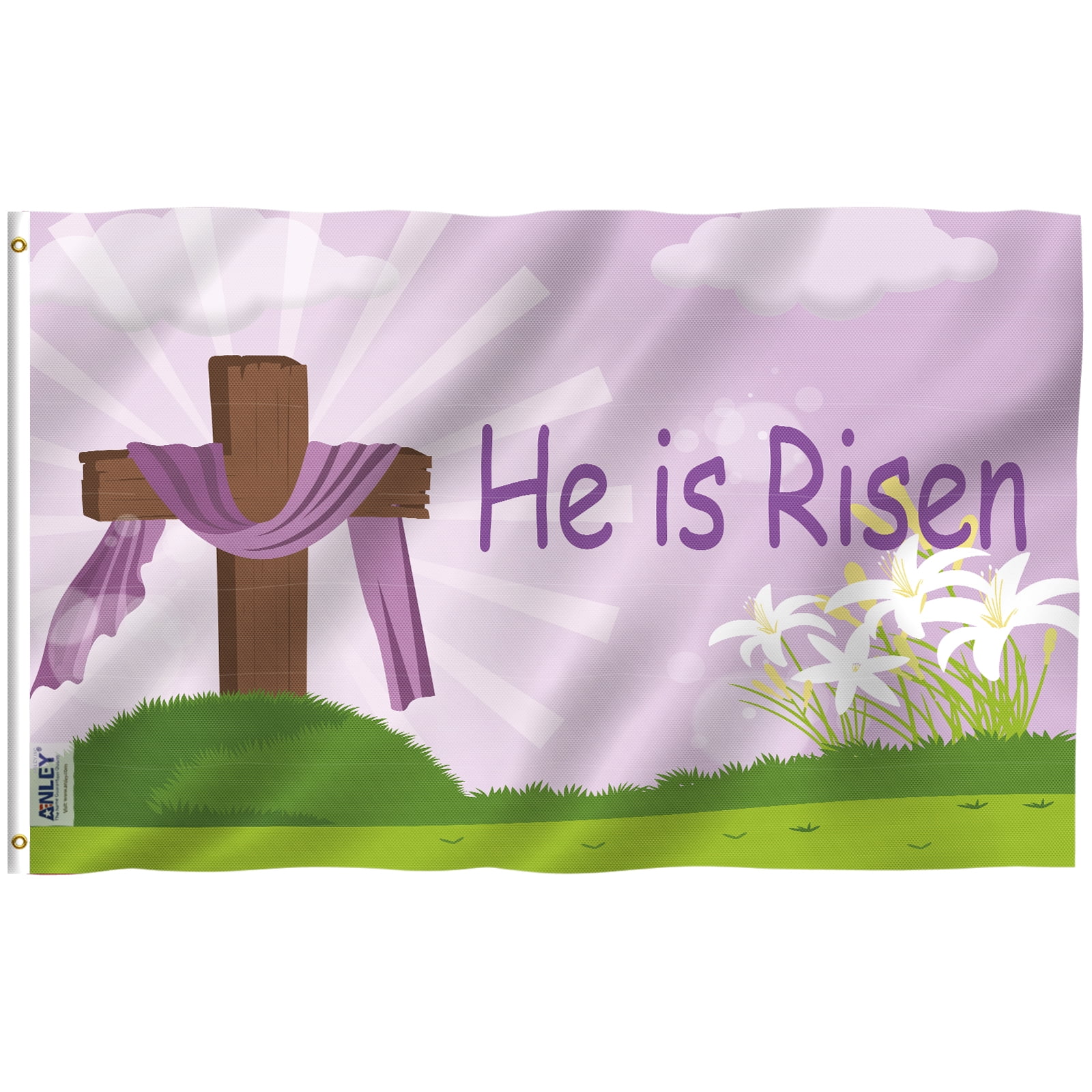 Anley Fly Breeze 3x5 Foot He Is Risen Easter Flag - Good Friday ...