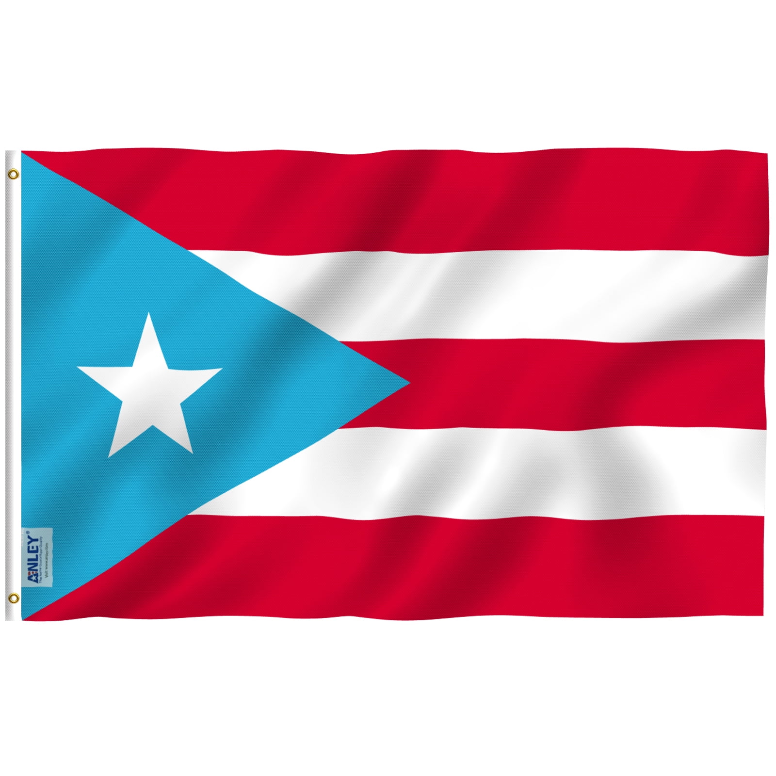 Anley 3 ft x 5 ft Polyester Light Blue Puerto Rico Outdoor Flag ...