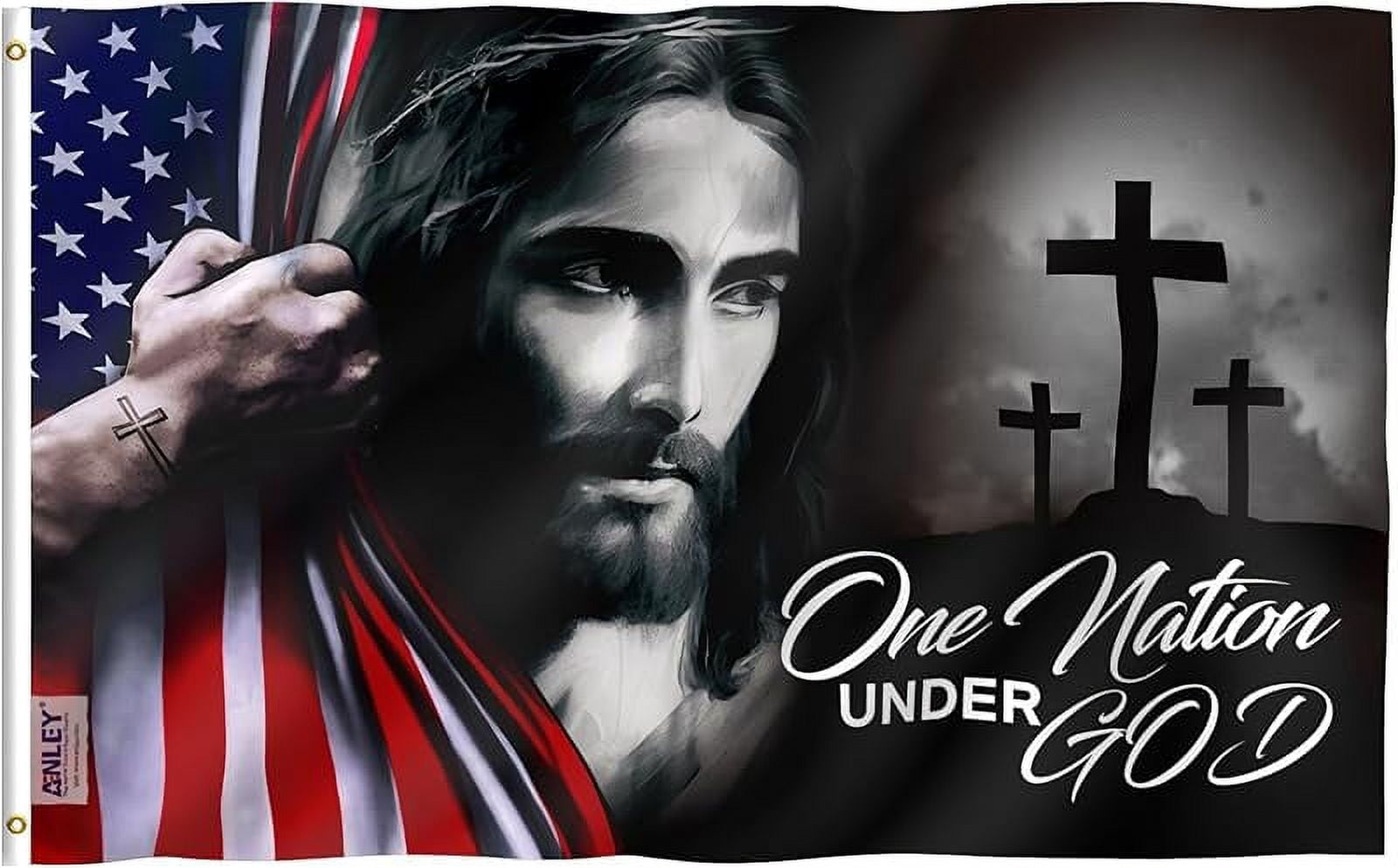 Anley Fly Breeze 3x5 Foot One Nation Under God Flag - Vivid Color and ...