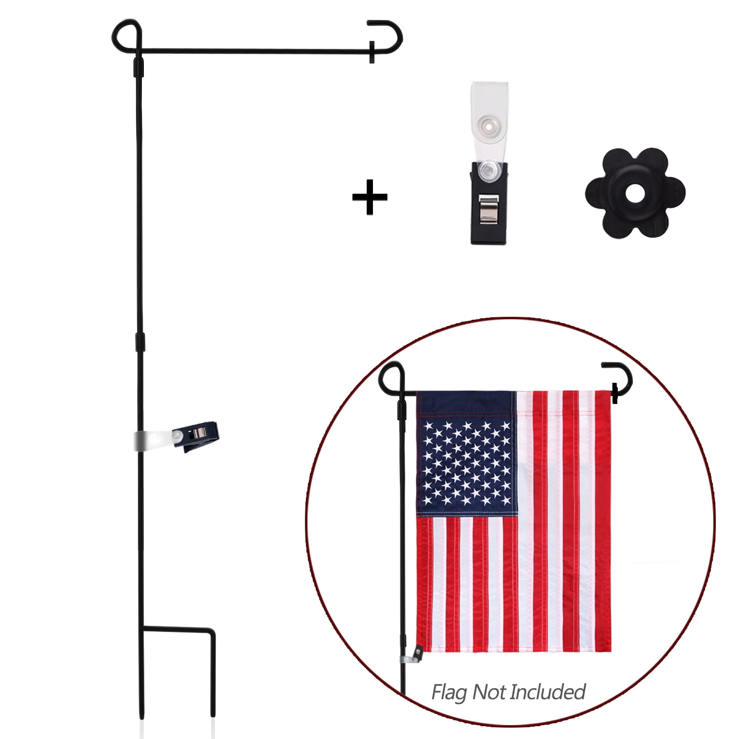 "Anley Heavy Duty Outdoor Garden Flag Stand - Wrought Iron Yard Flag ...