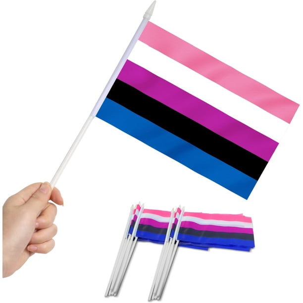 Anley Genderfluid Mini Flag 12 Pack - Hand Held Small Miniature ...