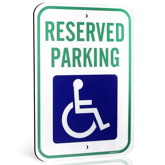 Anley Handicap Parking Sign 18 X 12 In - 40 Mil Thick Rust-Free ...