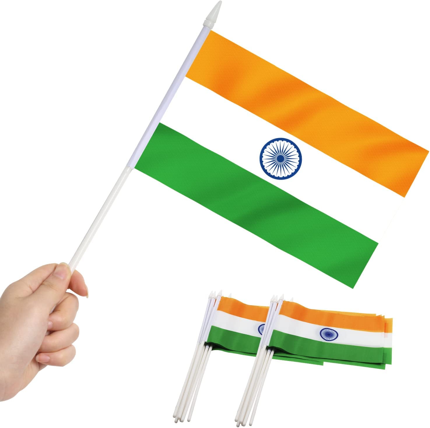 Anley India Mini Flag 12 Pack - Hand Held Small Miniature Indian Flags ...