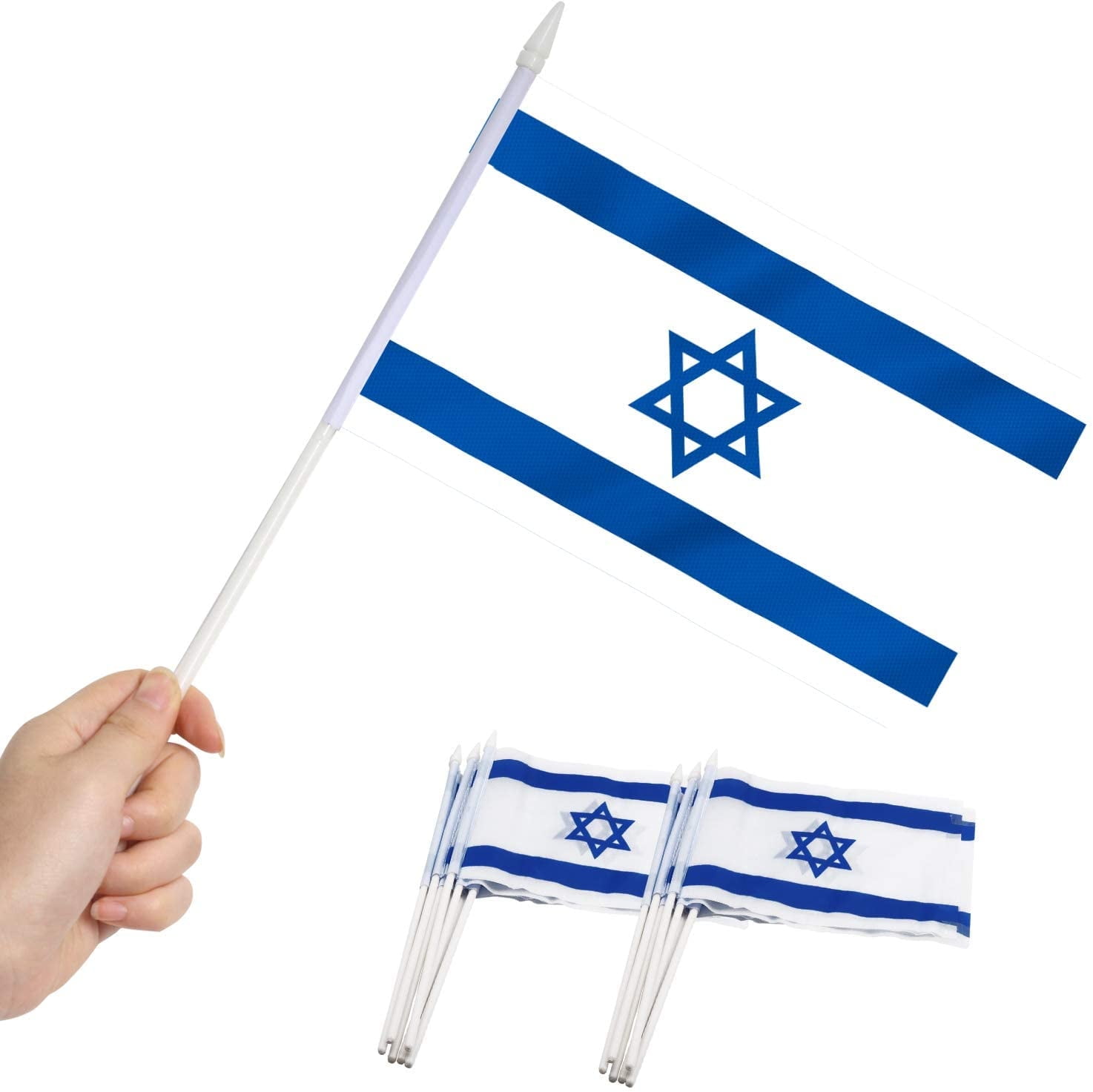Anley Israel Mini Flag 12 Pack - Hand Held Small Miniature Flags on ...