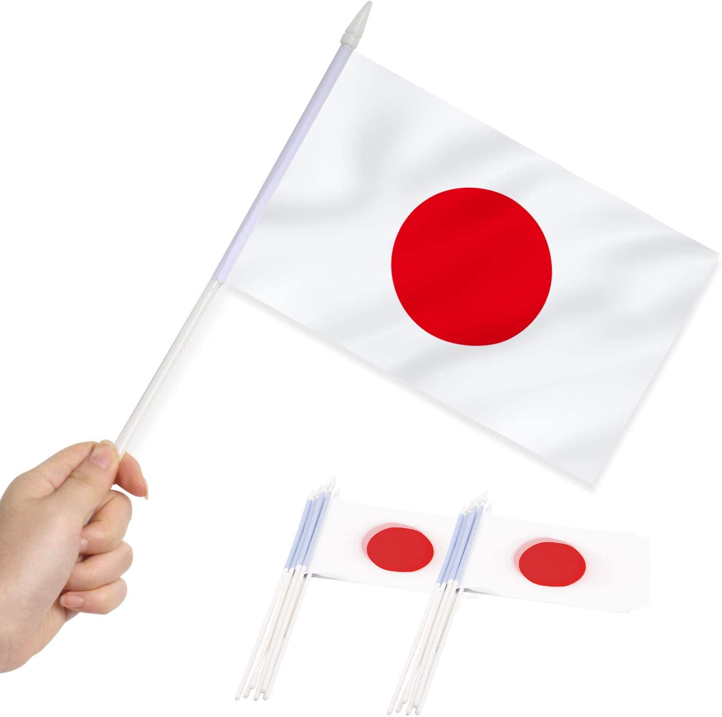 Anley Handheld Mini Japan Flag 12 Pack - 5x8 Inch Durable Polyester ...