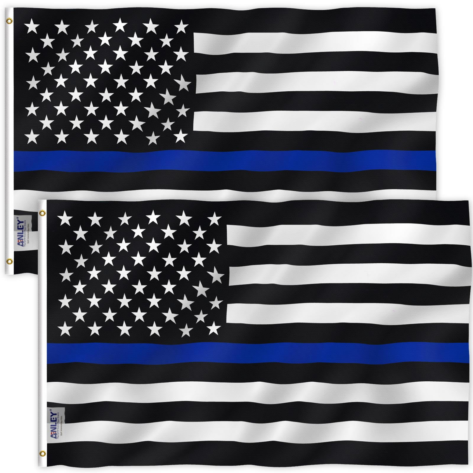 Anley Pack of 2 4x6 Foot Thin Blue Line USA Flag - Honoring Law ...