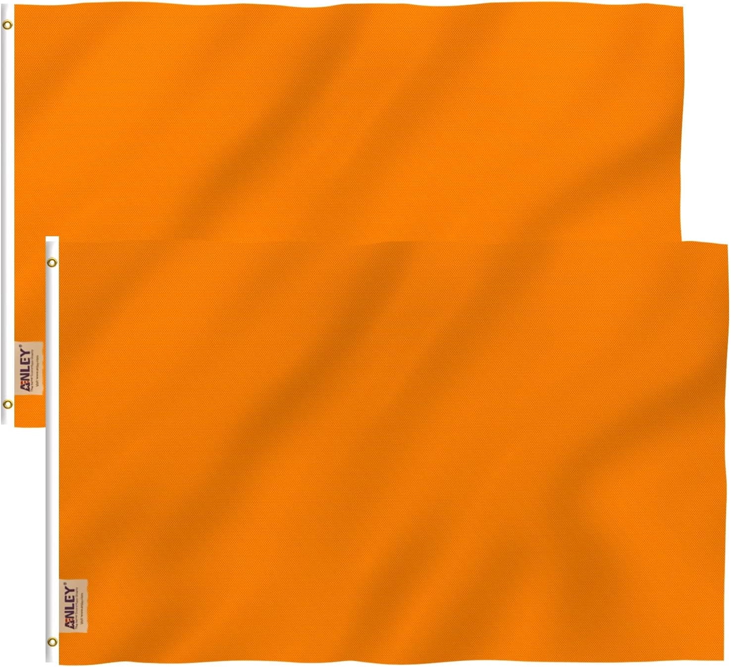 Anley Pack of 2 Fly Breeze 3x5 Foot Solid Orange Flags - Plain Orange ...
