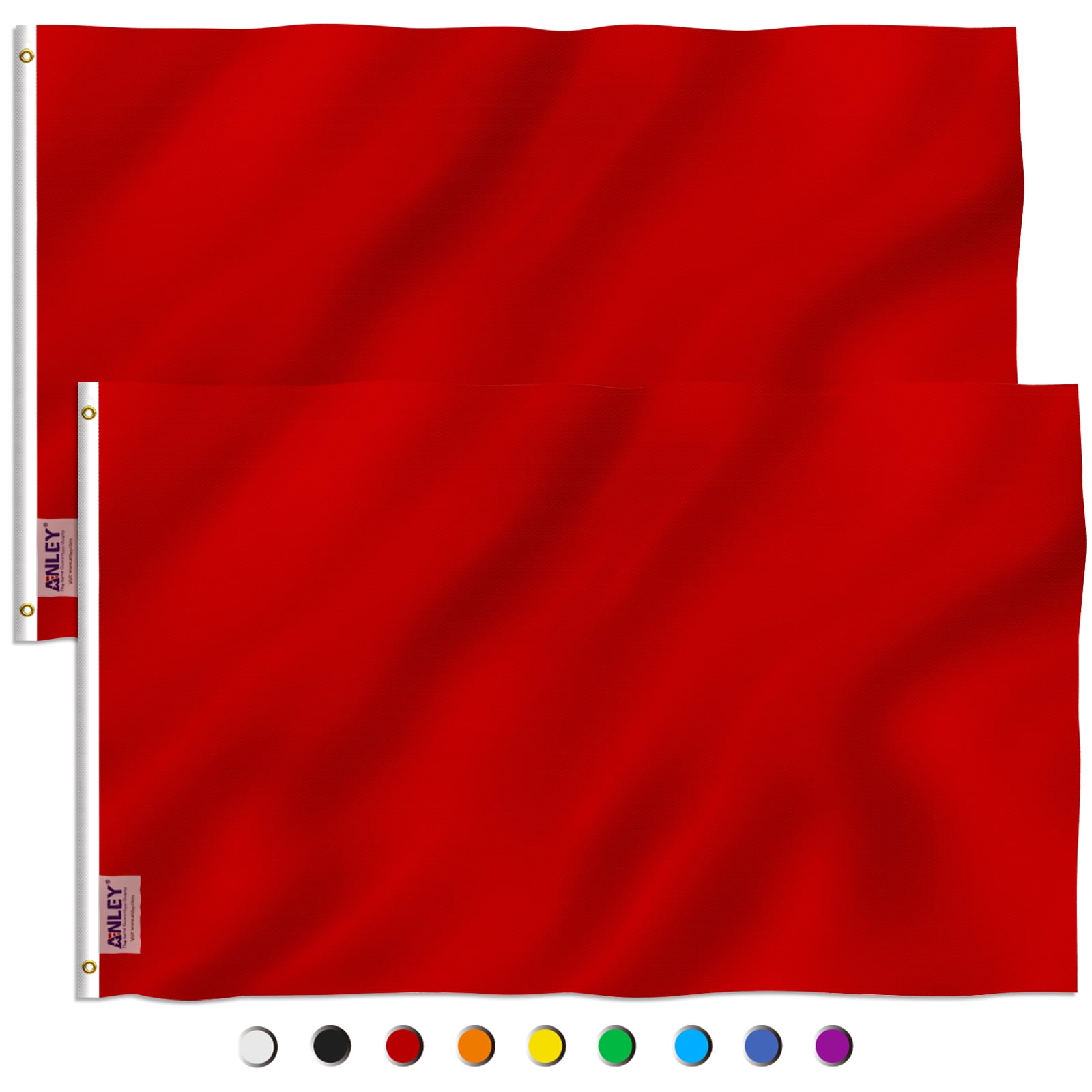 Anley (Pack of 2) Solid Red Flag - Plain Red Flags Polyester 3x5 Foot ...