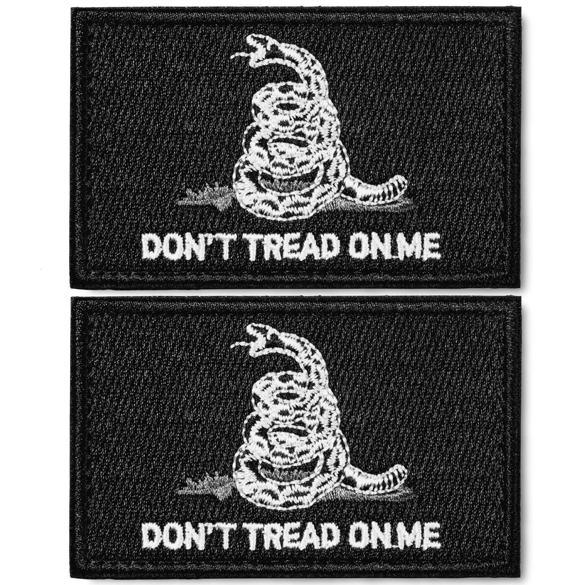 Anley Tactical Black Don't Tread On Me Flag Embroidered Patches (2 Pack ...