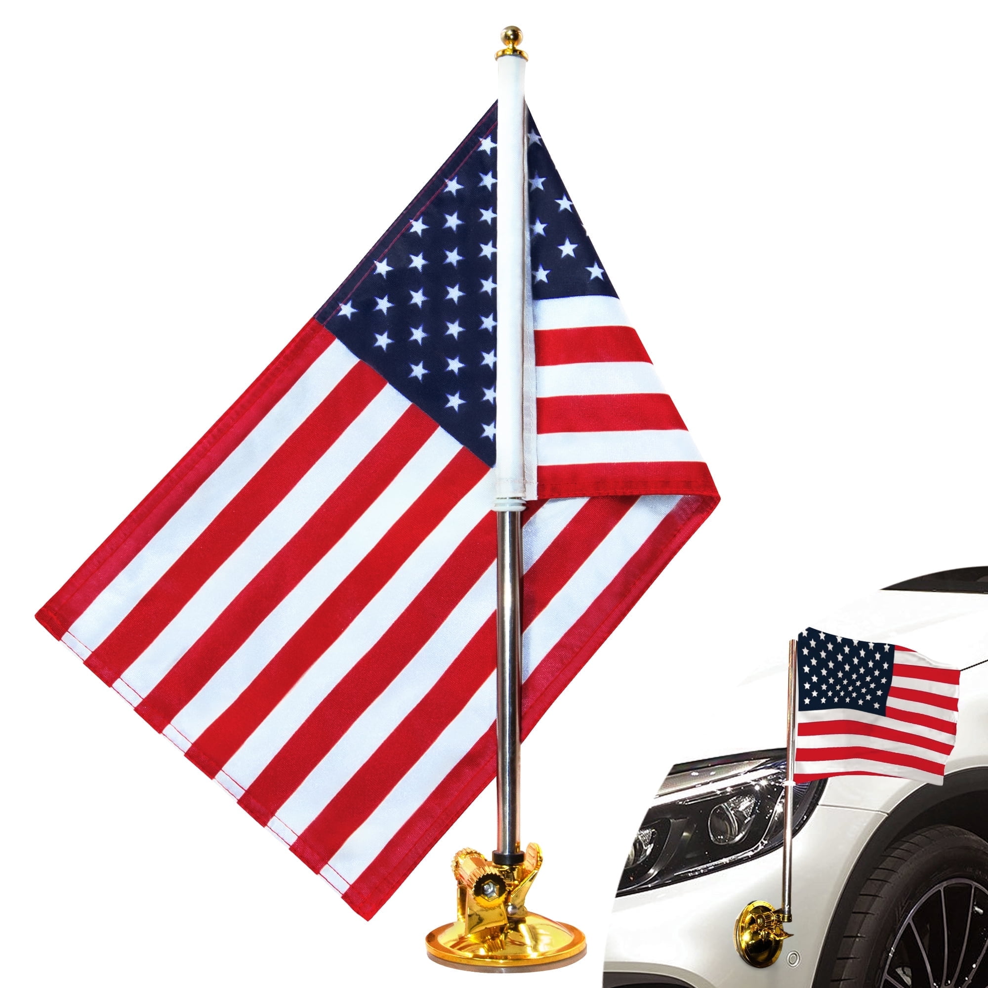 Anley USA Car, Truck Flagpole Holder with Air Suction Mount, American ...