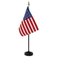 Anley USA Deluxe Desk Flag Set - 8 x 5 inch Miniature American US ...