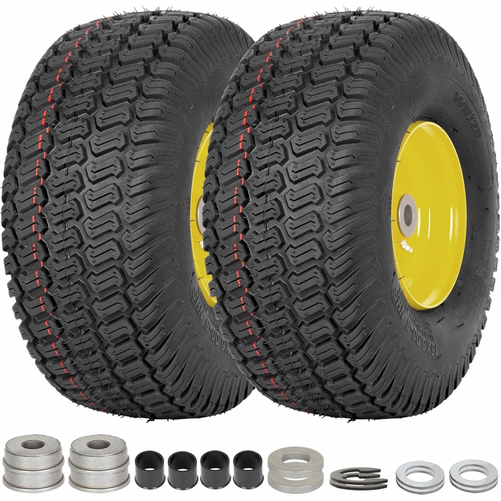 WEIZE 15x6.00-6 Lawn Mower Front Tire, 15x6-6 Tractor Garden Tires Fits ...